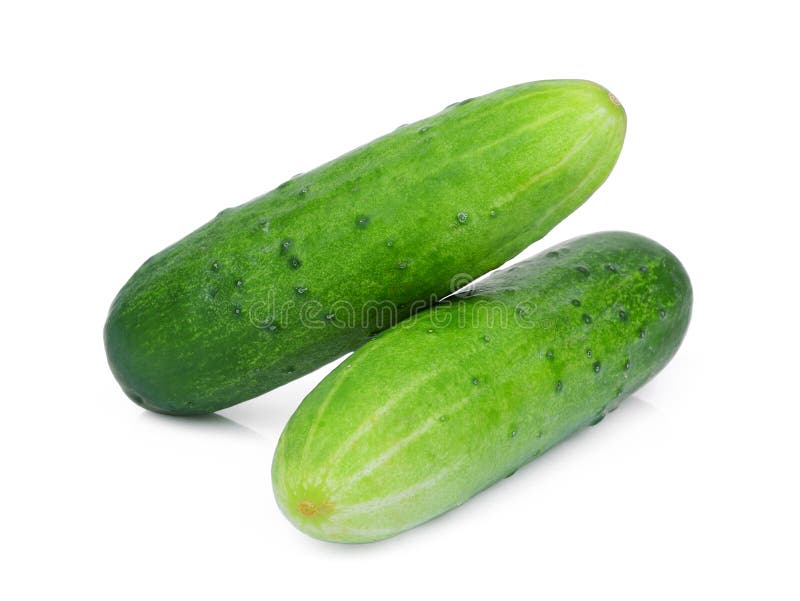 Two Whole Cucumbers Isolated on White Stock Photo - Image of eating ...