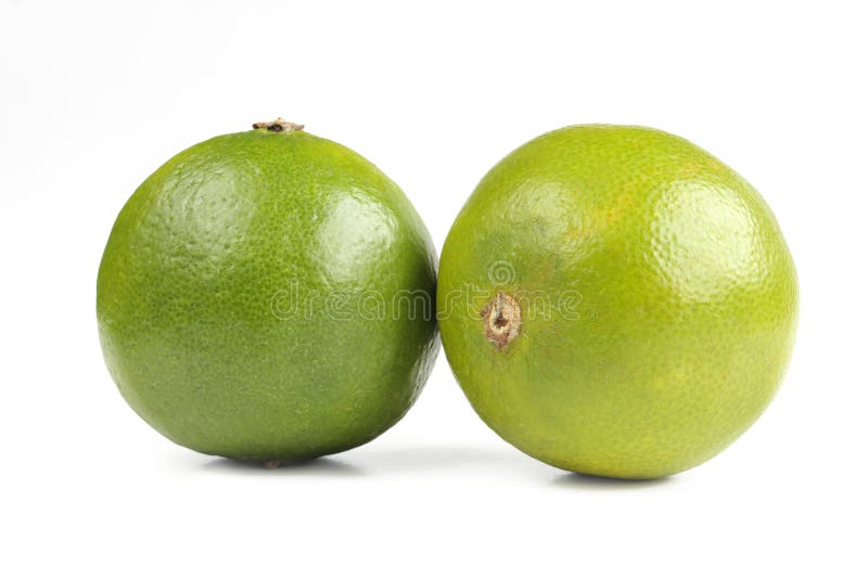 Two Whole Lime Fruits Isolated on White Background Stock Photo - Image ...