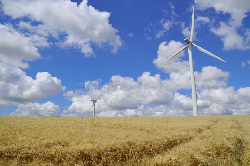Two wind turbine stock photo. Image of wind, electrical - 6134130