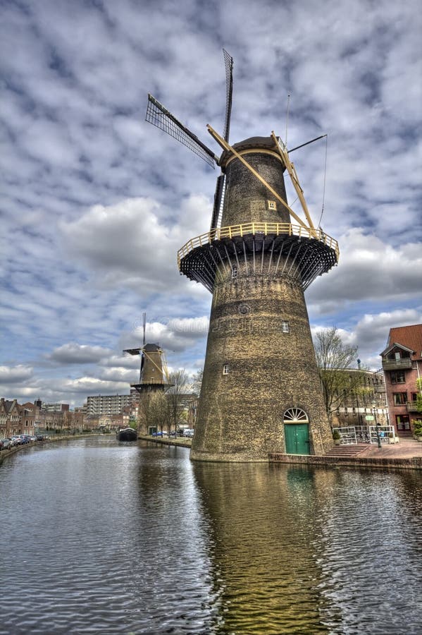 Two Windmills stock image. Image of holland, europe, traditional - 25857359