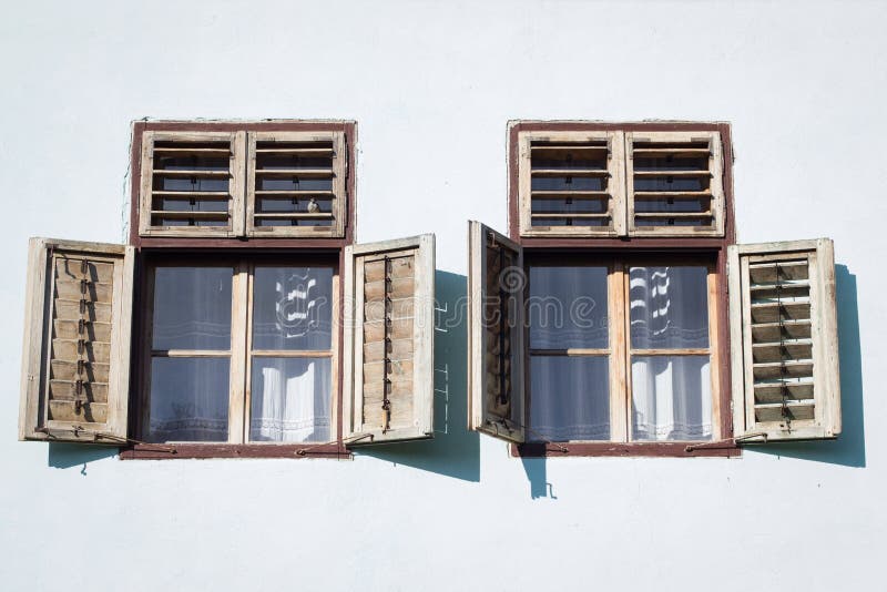 Two Windows from a House in Viscri, Transylvania Stock Image - Image of ...