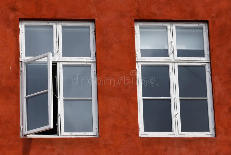 Two opened windows stock photo. Image of white, curtain - 12897888