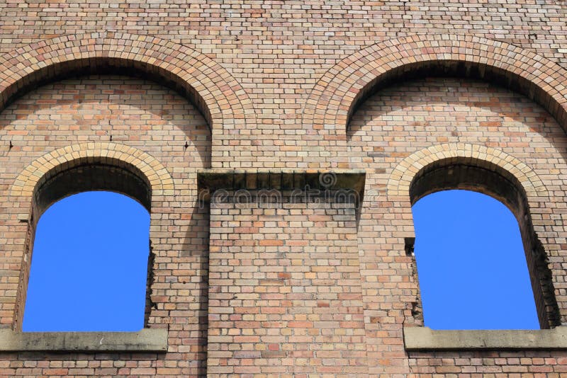 Oval window in brick wall stock image. Image of space - 5263393