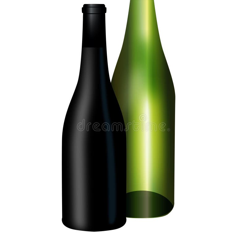Two wine bottles stock vector. Illustration of alcoholism - 25261242