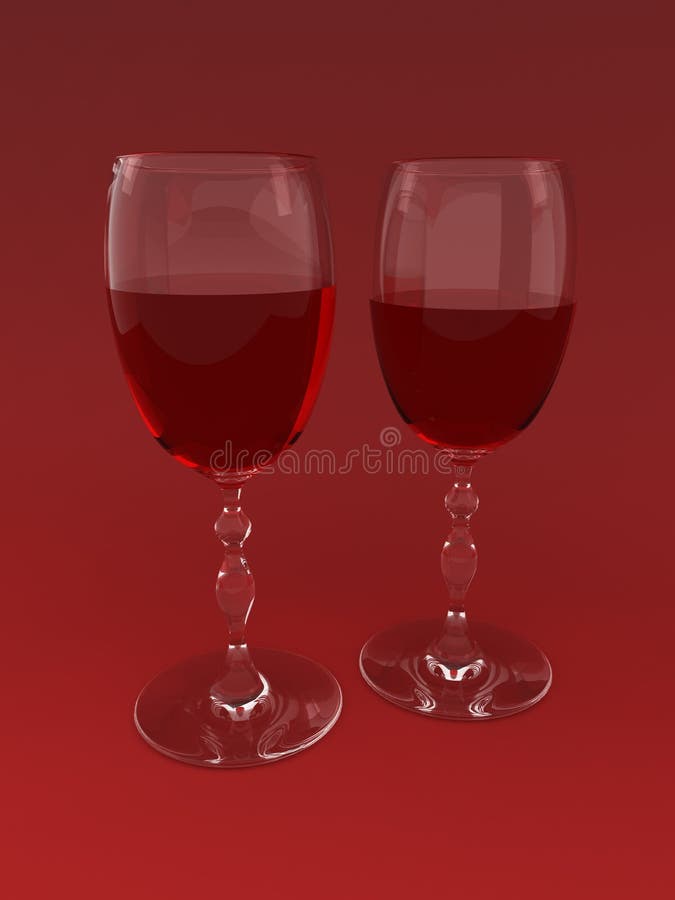 Two wine glasses stock illustration. Illustration of grape - 3057782