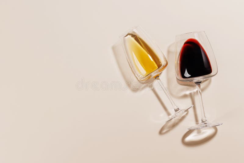Two Wine Glasses Arranged on a Bright Background Stock Photo - Image of ...