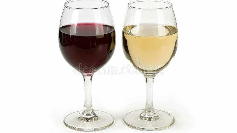 Two Wine Glasses Filled with Red and White Wine Stand Side-by-side ...