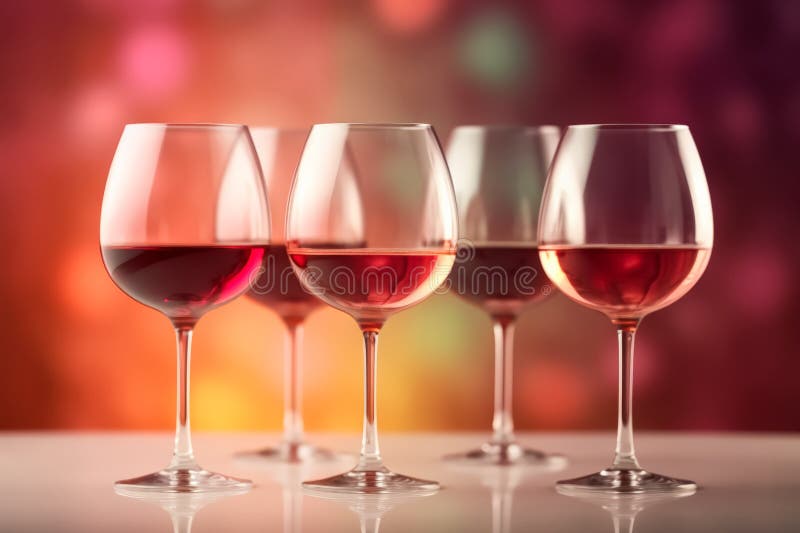 Two Wine Glasses with Red Wine in Them Sit on a Table. Stock Image ...