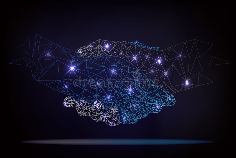 Two Wire-frame Glowing Hands Stock Vector - Illustration of polygonal ...