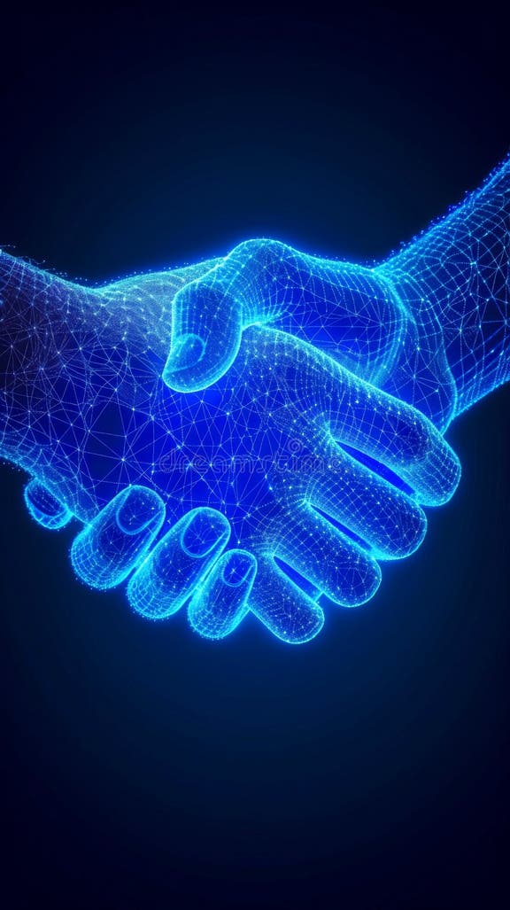 Two wire-frame glowing stock photo. Image of teamwork - 313760154