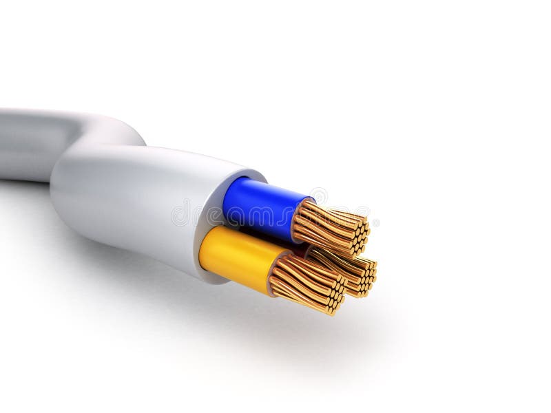 Two-wire Multi-core Cable in the White Winding Stock Illustration ...