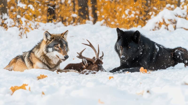 Two Wolves Deer Carcass Stock Photos - Free & Royalty-Free Stock Photos ...