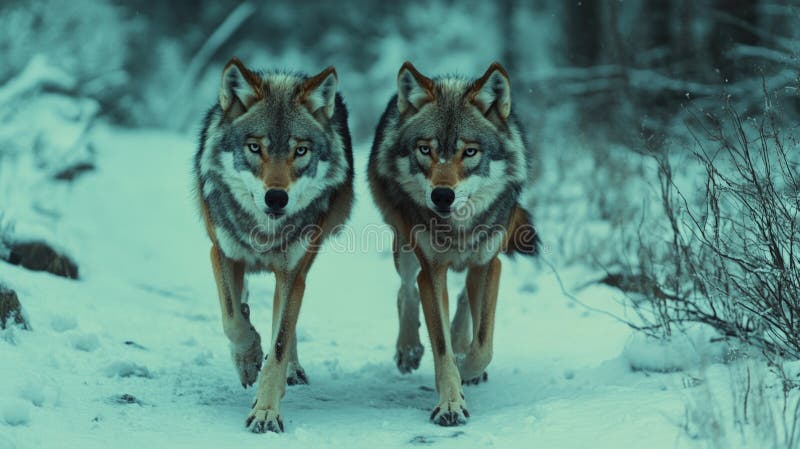 Winter Wolf Pack stock photo. Image of hunting, behavior - 359765874