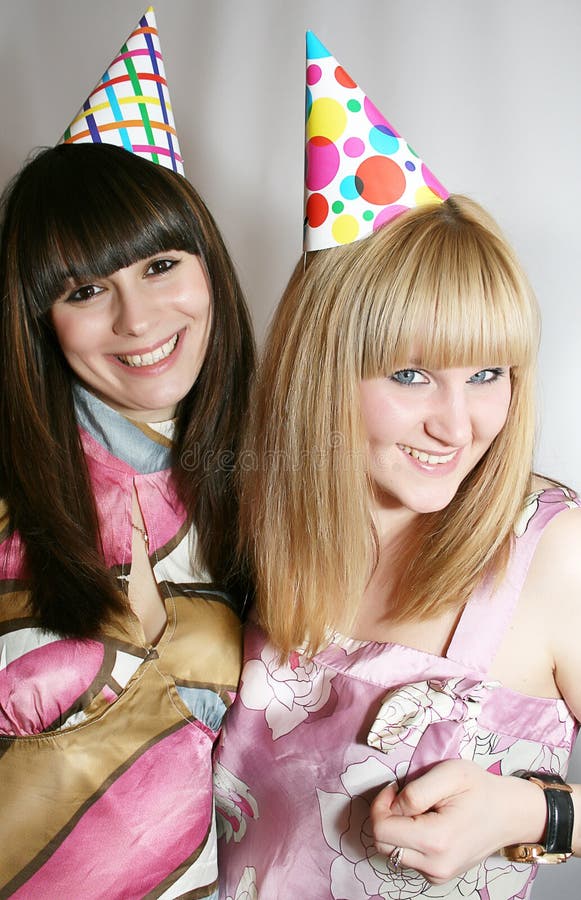 Two Woman Celebrating Birthday Stock Image - Image of party, festival ...