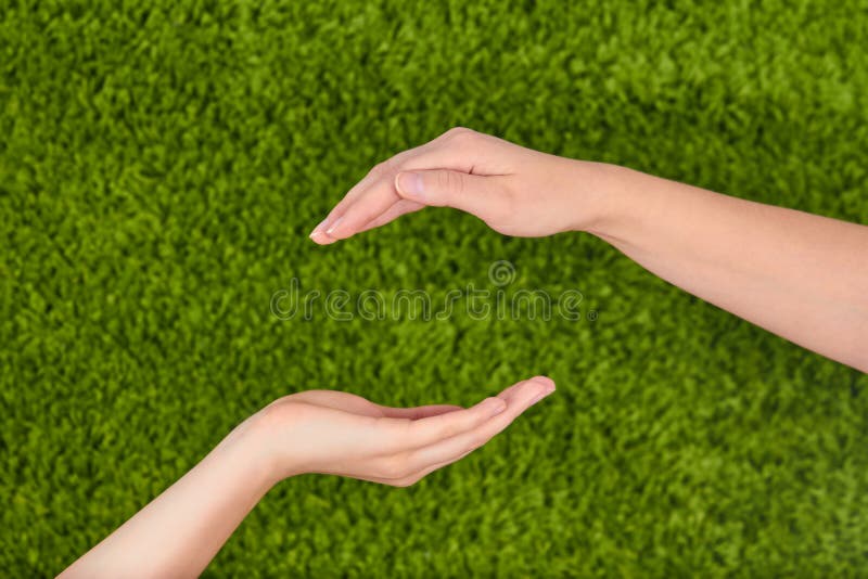 Woman Hands with a Protection Gesture Stock Image - Image of helping ...