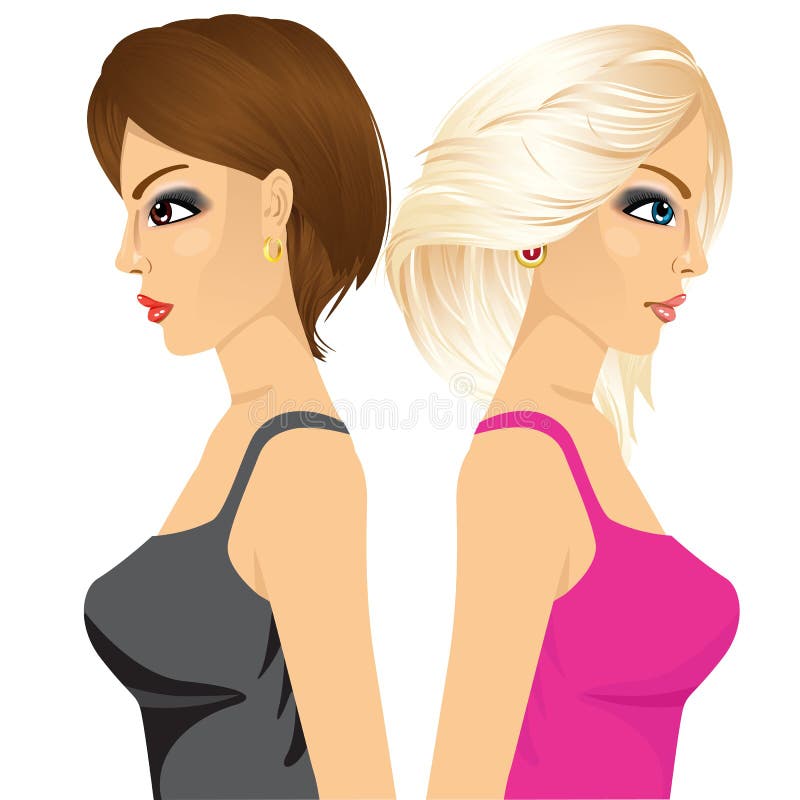 Two People Standing Back To Back Stock Illustrations 231 Two People