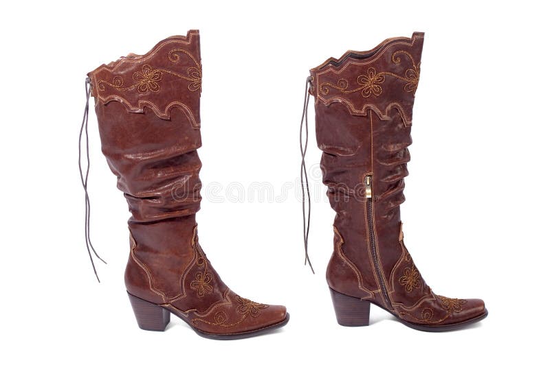 Two women brown boots stock photo. Image of female, leather - 12858738