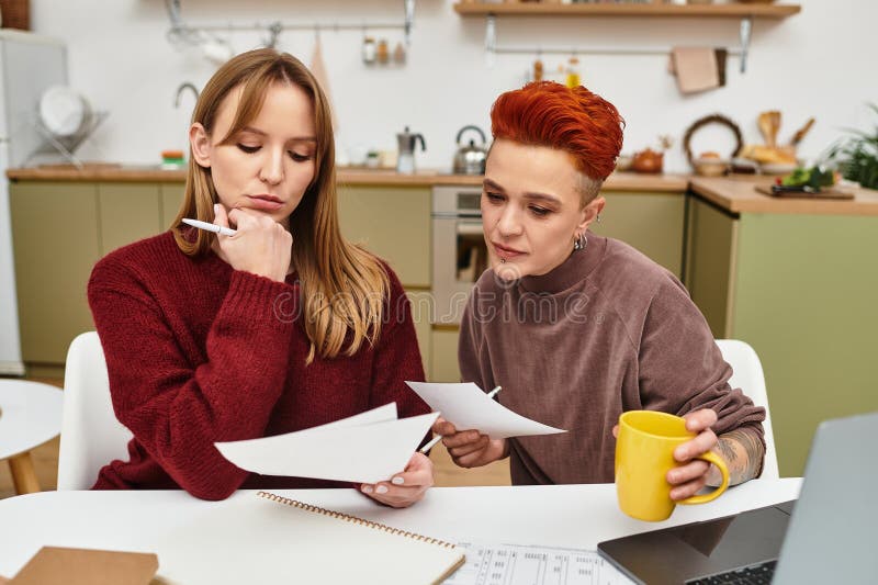 Young Couple Sharing Ideas in a Stock Image - Image of diversity ...