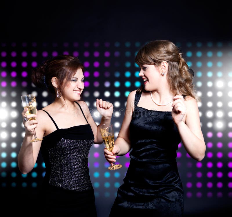 Two women dancing stock photo. Image of celebration, face - 16868210