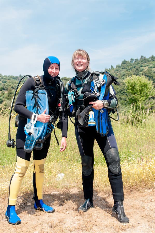 Femal Divers stock image. Image of person, equipment - 30088657