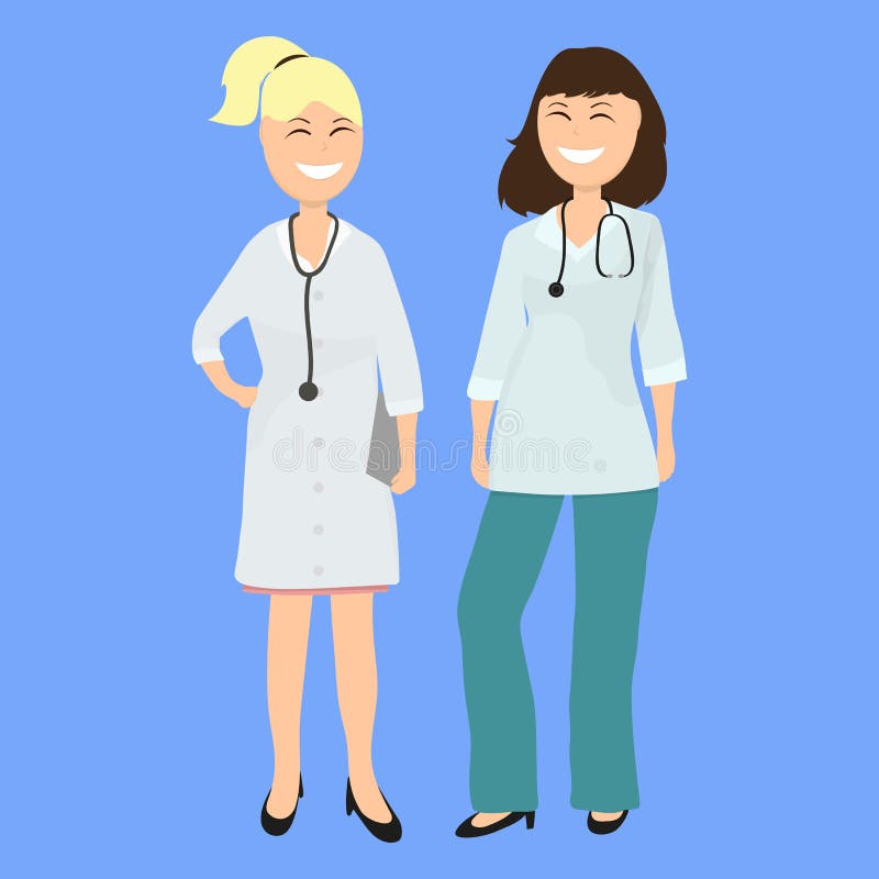 Two Women Doctor in Hospital Stock Vector - Illustration of ...