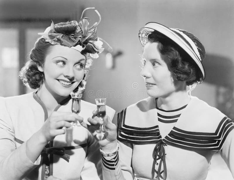 Two Women Drinking a Schnapps Stock Photo - Image of 2530, cheerful ...