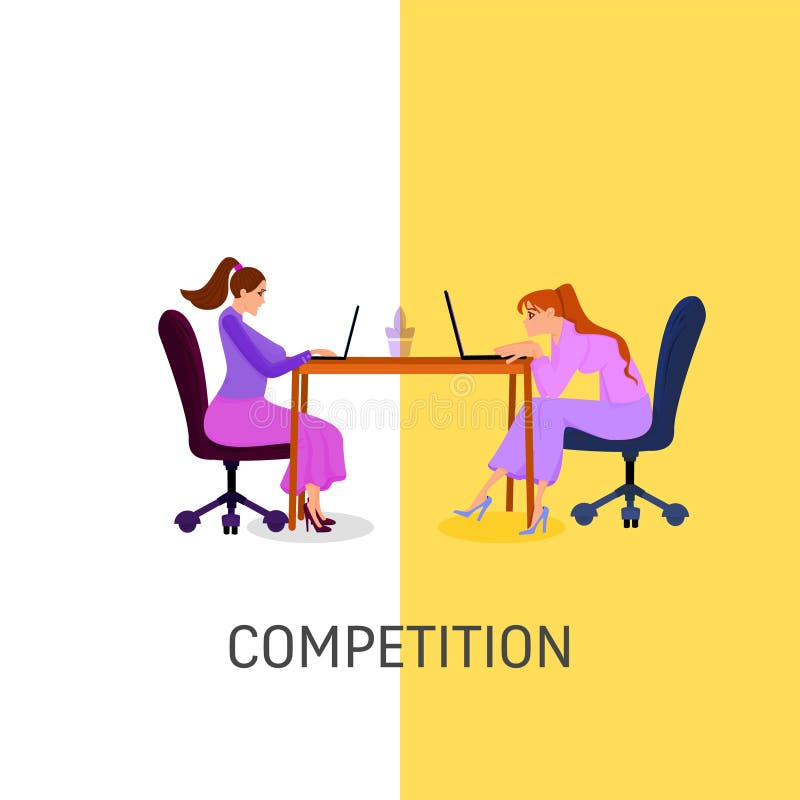 Employees compete stock vector. Illustration of businessmen - 95539425