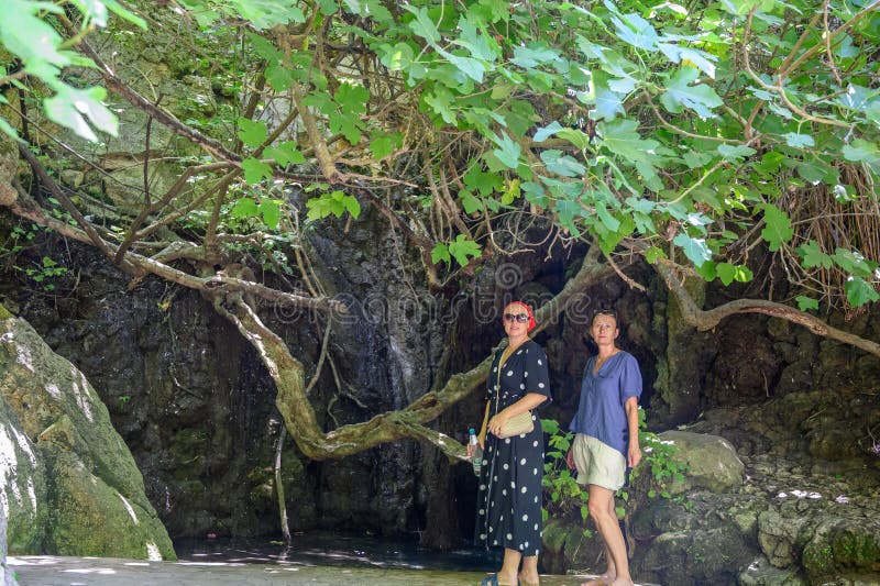 Two Women on an Excursion To the Baths of Aphrodite in Cyprus 2024 ...