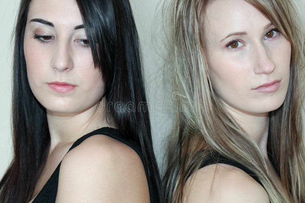 Two women glaring stock photo. Image of together, straight - 24320486