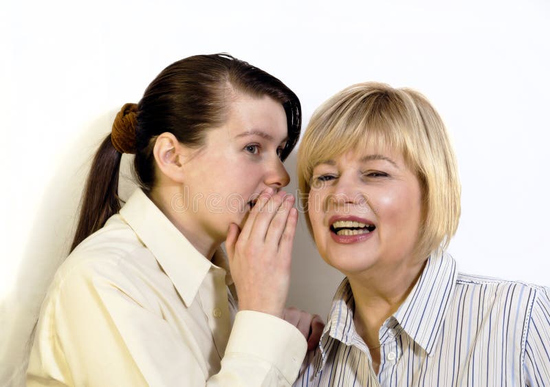 Two women gossiping stock photo. Image of european, brunette - 27673310