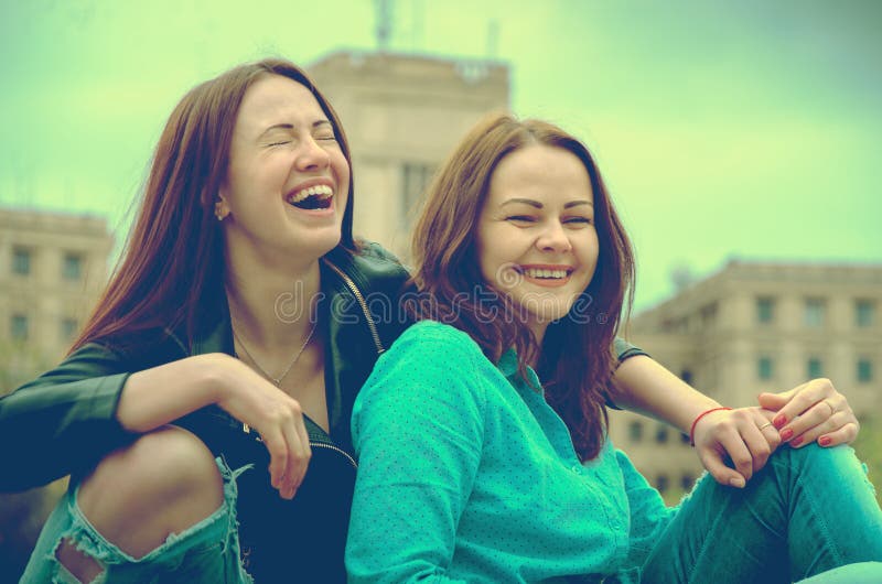Two women having fun stock image. Image of girl, beauty - 75927683