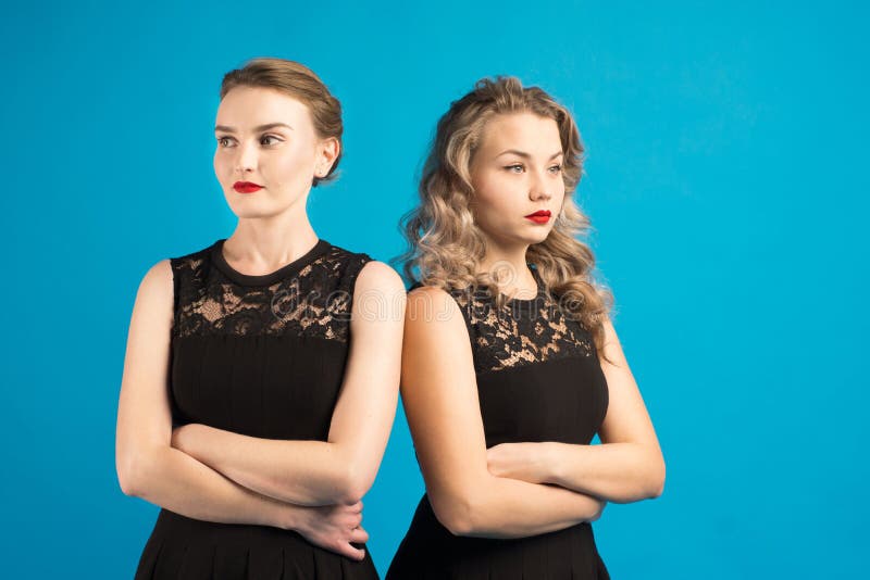 Two Women in Identical Dresses are Angry at Each Other Stock Image ...