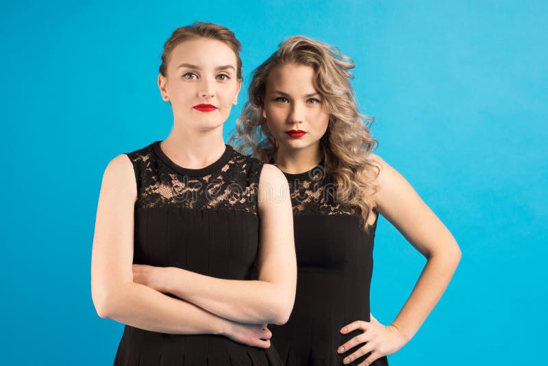 Two Women in Identical Dresses are Angry at Each Other Stock Image ...