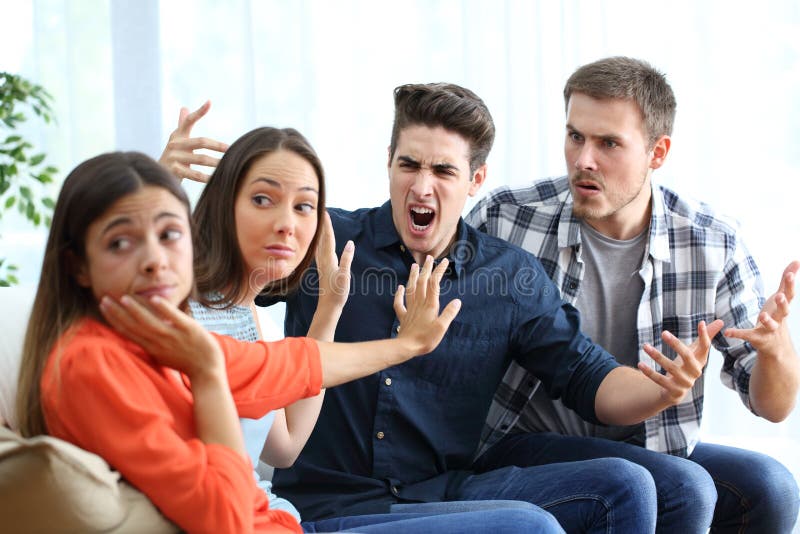Roommates Arguing and Shouting at Home Stock Photo - Image of dispute ...