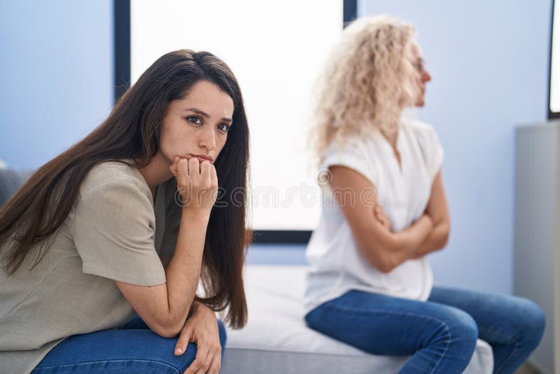 Two Women Mother and Graduated Daughter Having Video Call at Campus ...