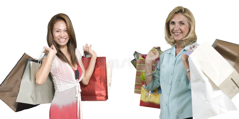 Two women shopping stock image. Image of buying, business - 6385309