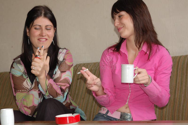 Two women socializing stock photo. Image of acquaintance - 3320116
