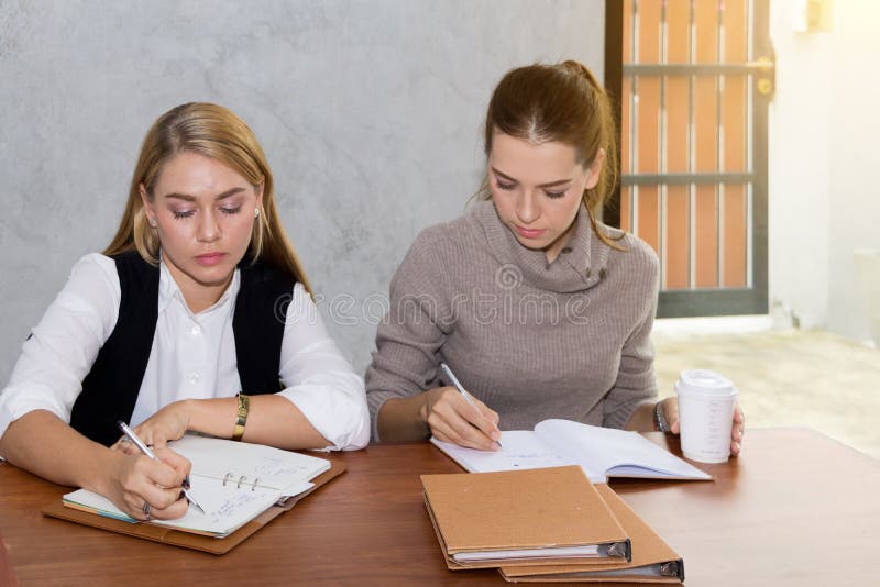Two Women are Studying and Teaching Stock Image - Image of learning ...