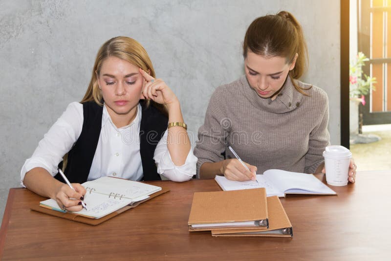 Two Women are Studying and Teaching Stock Image - Image of room ...