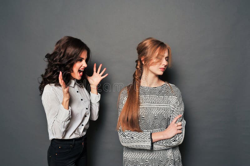 Secretive Young People Man and Two Women with Finger To Lips Gesture ...