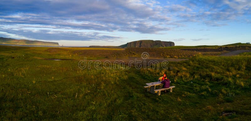 Two Women Tourists Sitting at the Table in Iceland Stock Photo - Image ...