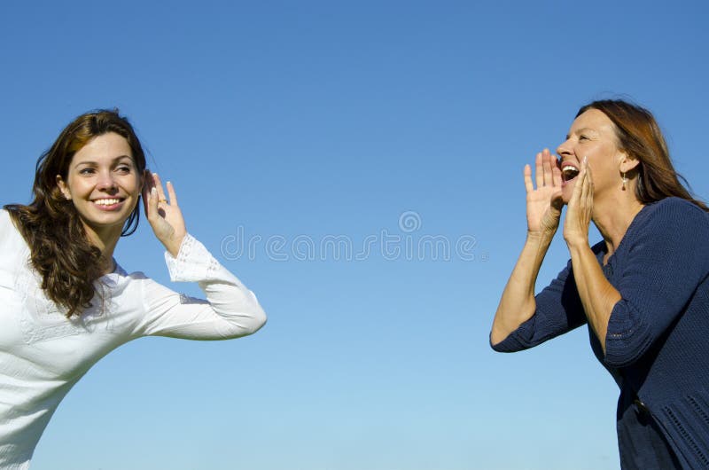 Two Women, Two Generations, Communicating Stock Photo - Image of ...