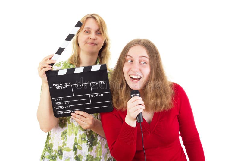 Two Women Working in Entertainment Industry Stock Image - Image of ...