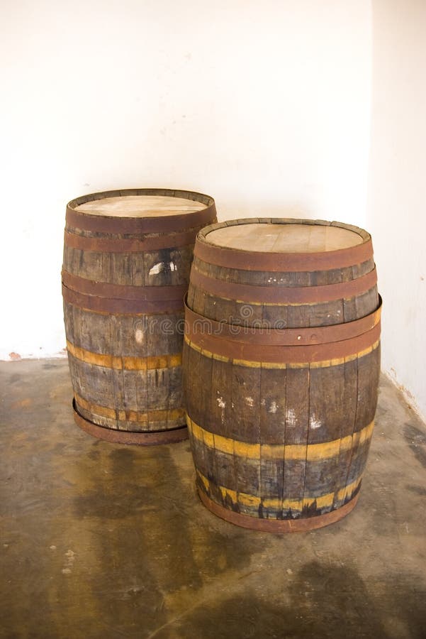Two wood kegs stock photo. Image of brown, retro, rock - 5250914