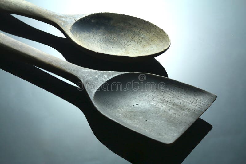 Two wood spoon stock image. Image of service, shiny, spoon - 59453179
