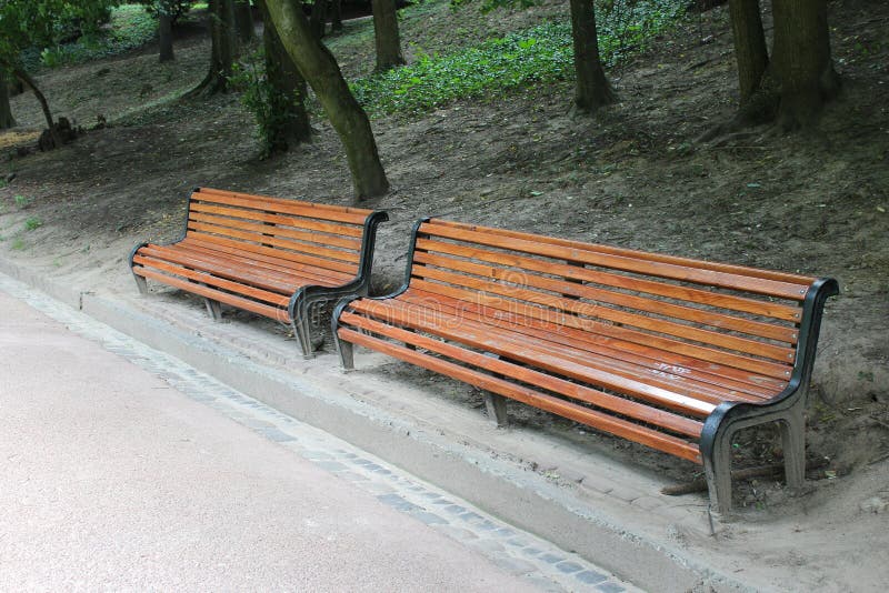 Two wooden benches stock image. Image of lifestyle, area - 37104725