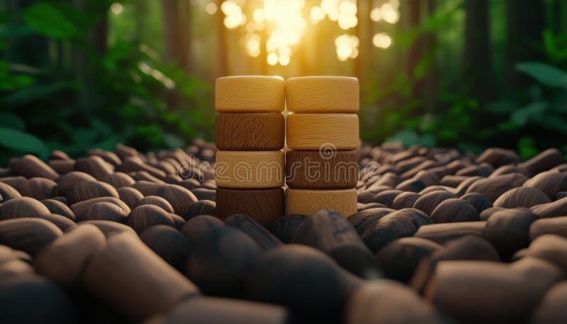 Two Wooden Blocks Standing Side by Side, Representing Unity ...
