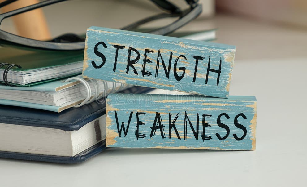 Two Wooden Blocks with the Words Strength and Weakness Written on Them ...