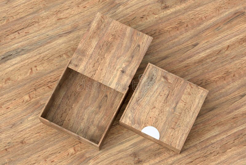 Two Wooden Boxes with Sliding Lid Stock Illustration - Illustration of ...