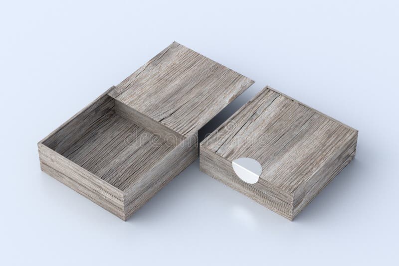 Two Wooden Boxes with Sliding Lid Stock Illustration - Illustration of ...